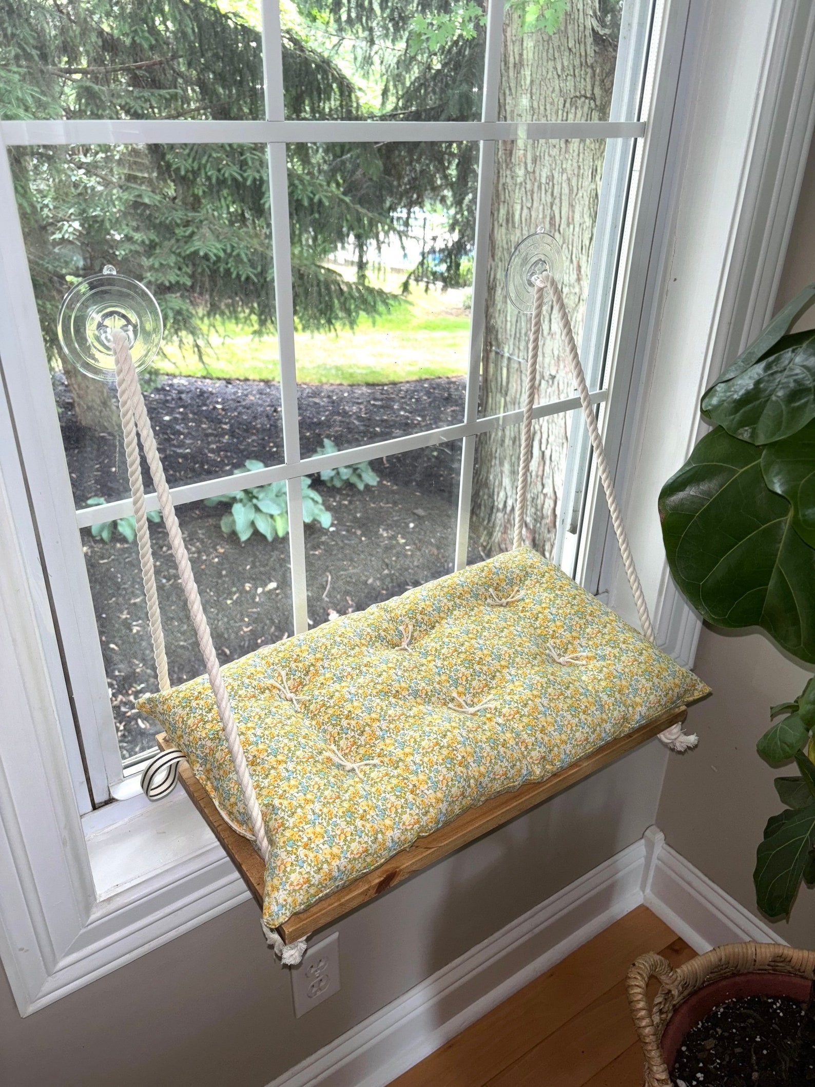 Handcrafted Cat Window Perch With Plush Bed Cat Window Perch, Cat ...
