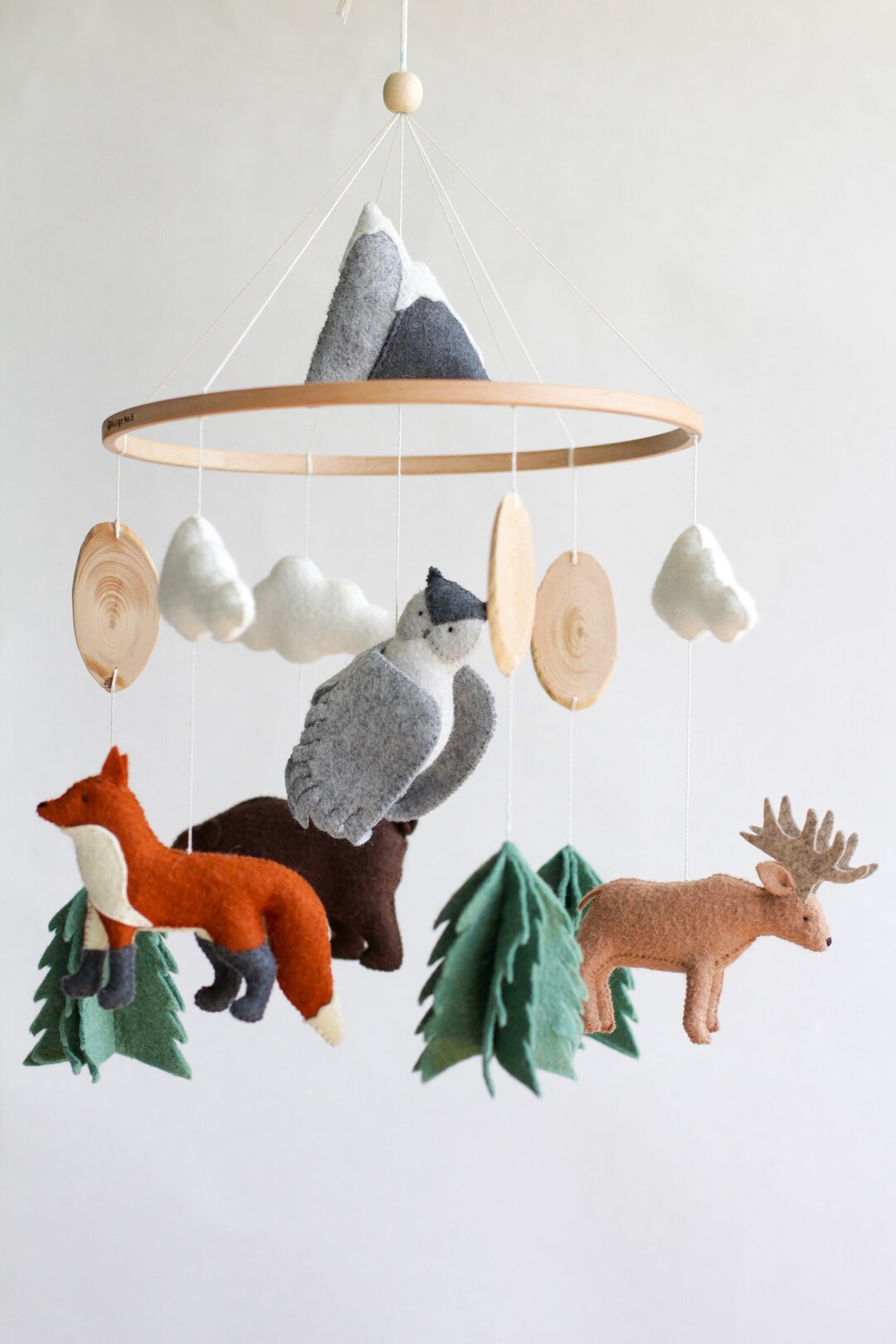 Woodland Baby Mobile, Pine Tree Mobile, Owl Nursery Mobile - Etsy