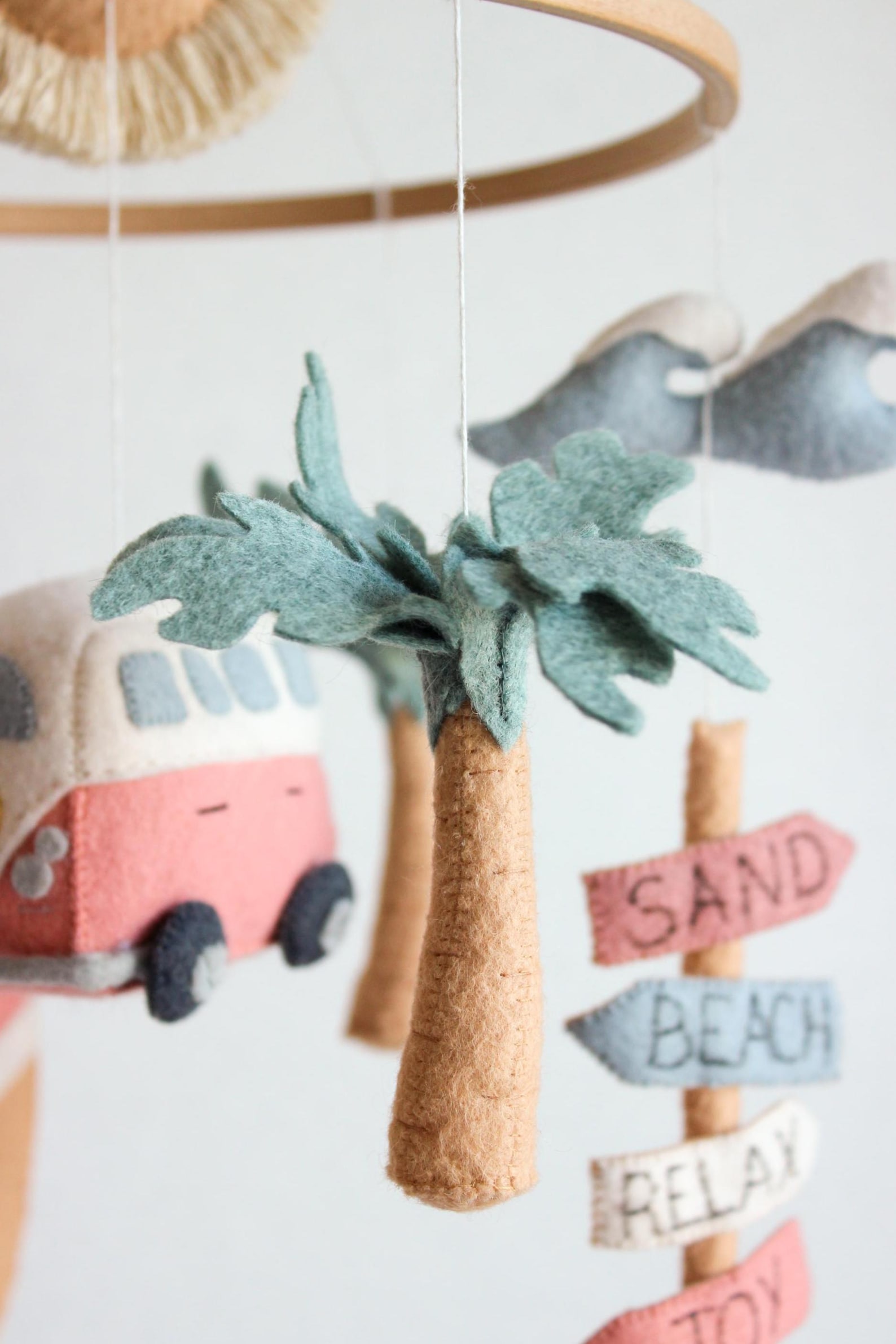 Surf Baby Mobile, Surfer Girl Nursery Mobile, Beach Baby Mobile ...