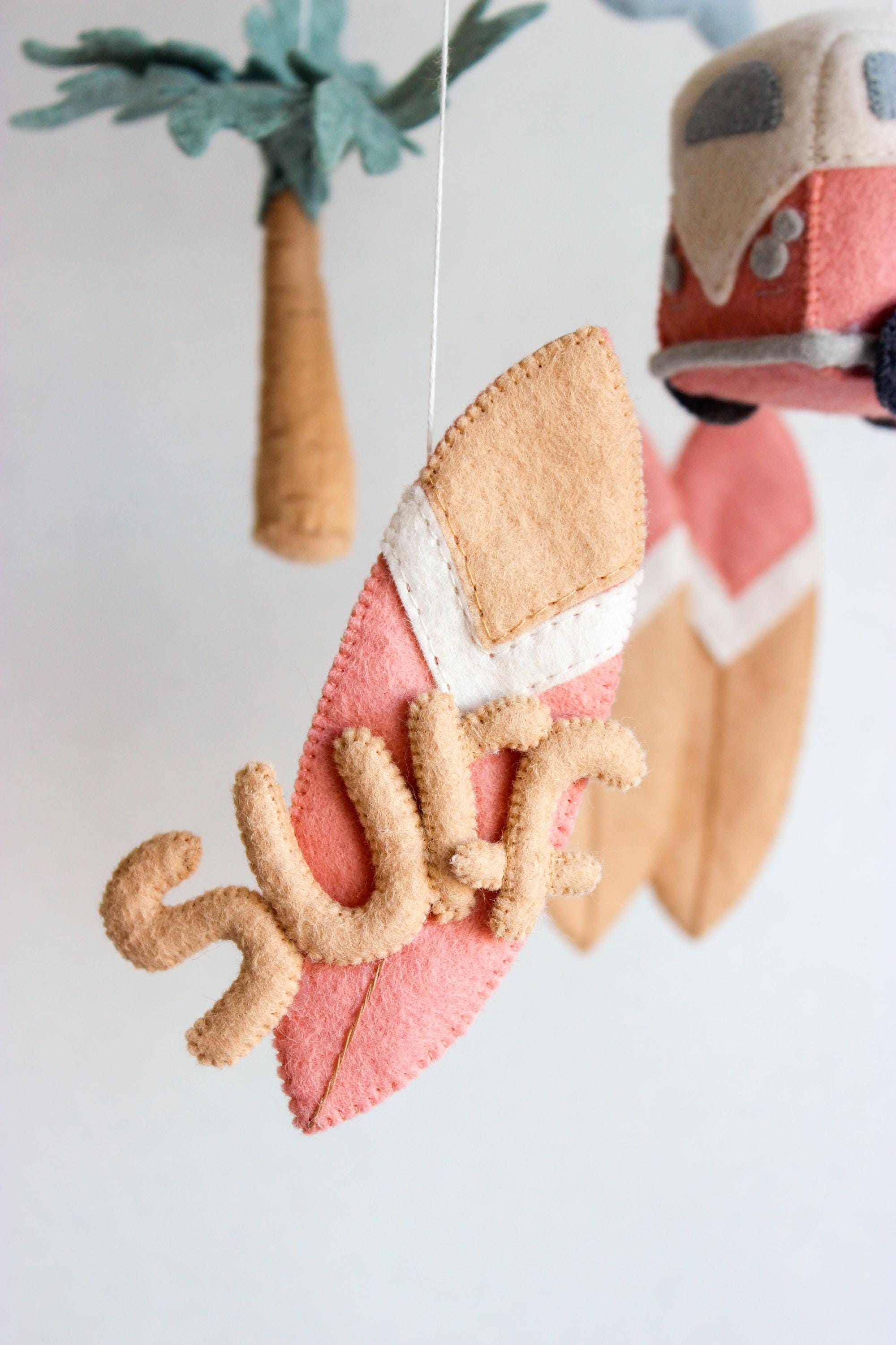 Surf Baby Mobile, Surfer Girl Nursery Mobile, Beach Baby Mobile ...
