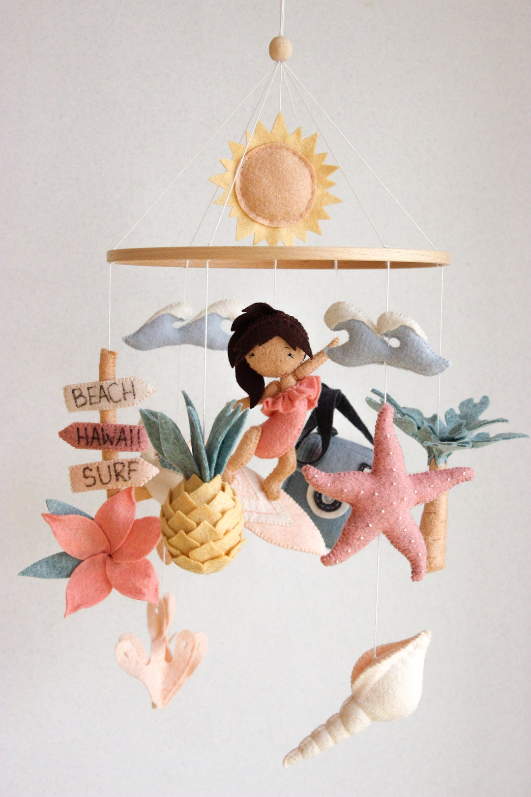 Surf Baby Mobile, Surf Nursery Decor, Surfboard Mobile Girl - Etsy