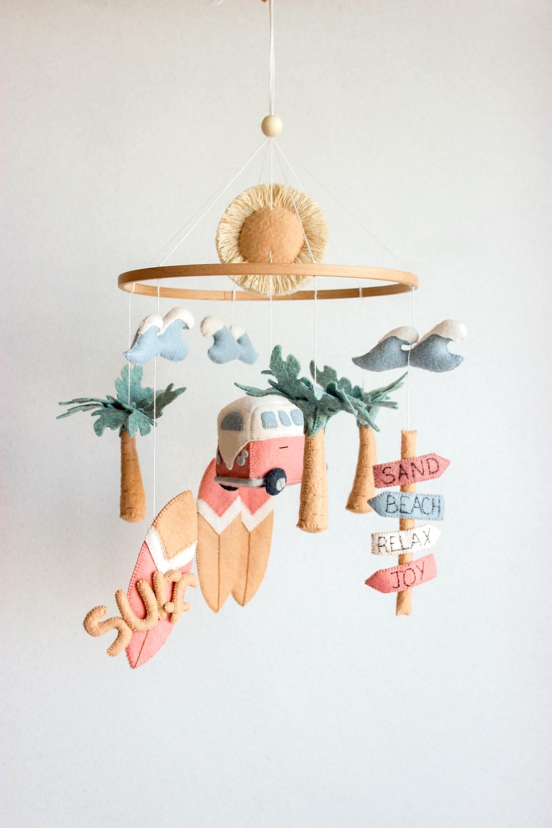 Surf Baby Mobile, Surfer Girl Nursery Mobile, Beach Baby Mobile ...