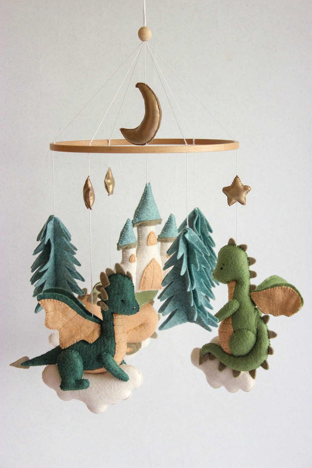 Dragon Baby Mobile, Baby Dragon Nursery, Castle Baby Mobile, Dragon ...