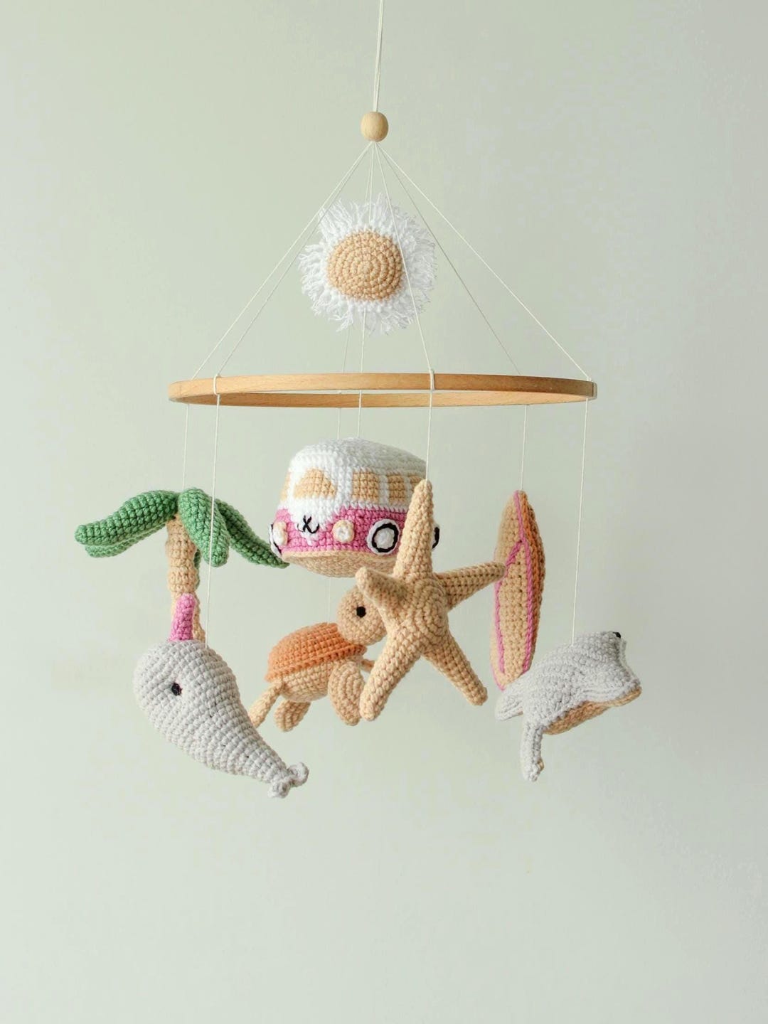 Surf Baby Mobile, Beach Baby Mobile, Ocean Girl Mobile With Vw Bus ...
