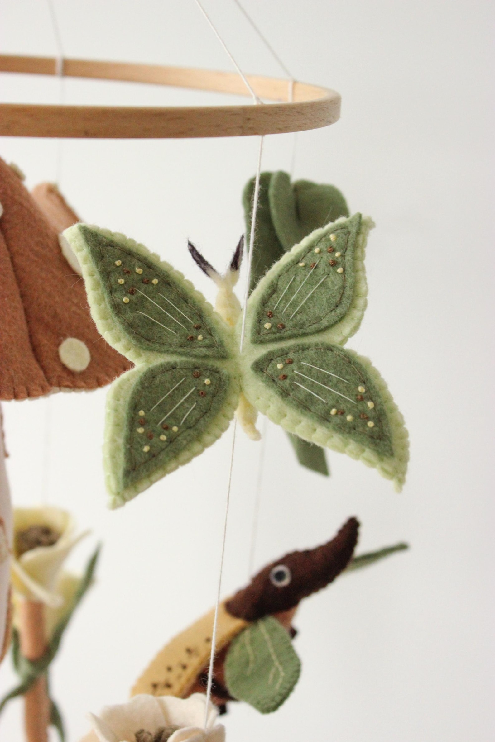 Fairy Garden Mobile, Mushroom Mobile, Woodland Insect Mobile, Fairytale ...
