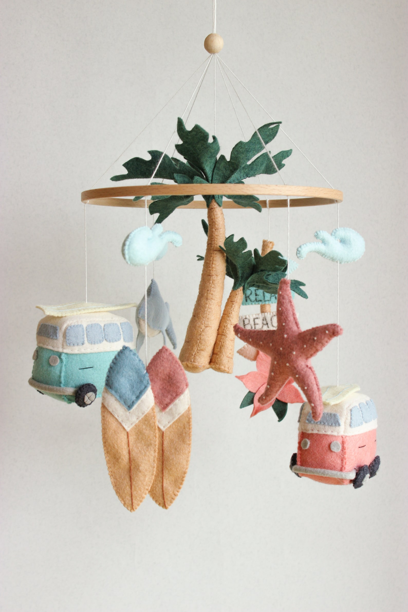 Surf Baby Mobile, Beach Baby Mobile, Vw Bus Decor, Twins Nursery Decor ...