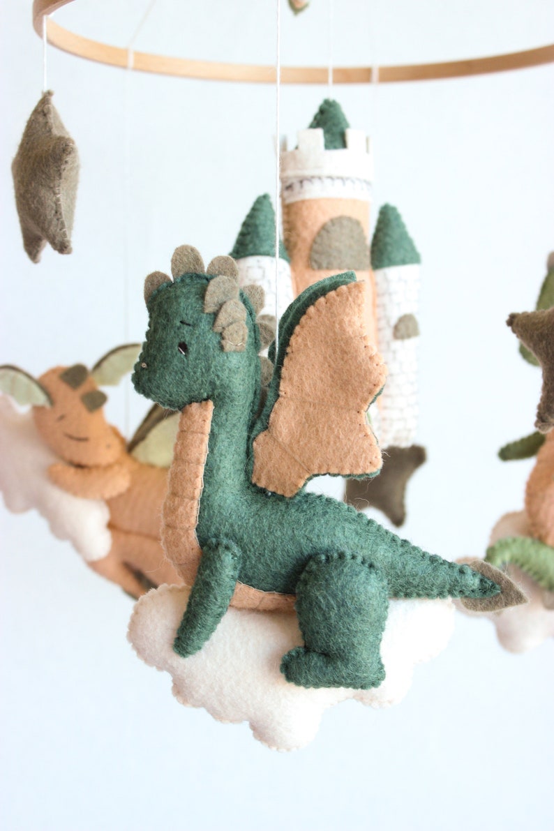 Dragon Baby Mobile, Castle Baby Mobile, Dragon Nursery Decor - Etsy
