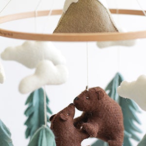 Woodland Baby Mobile, Pine Tree Mobile, Bear Nursery Mobile - Etsy