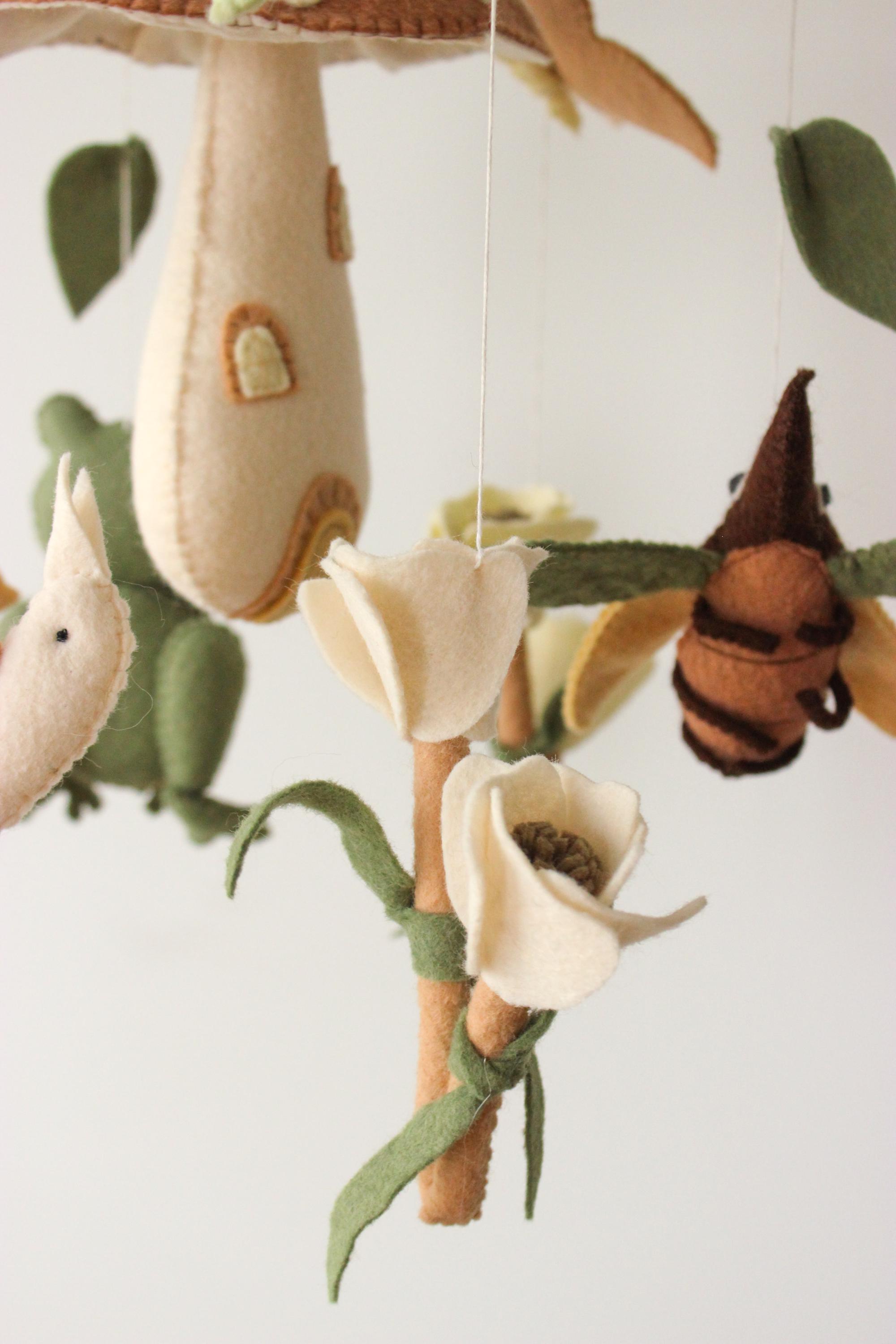 Fairy Garden Mobile, Mushroom Mobile, Woodland Insect Mobile, Fairytale ...