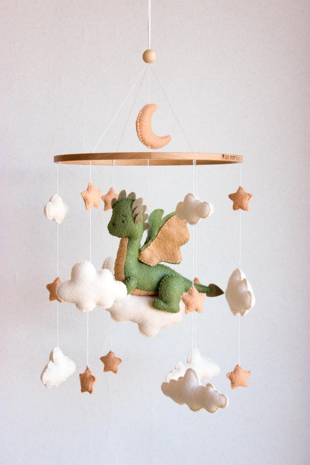 Dragon Baby Mobile, Dragon Nursery Decor, Clouds and Stars Mobile - Etsy