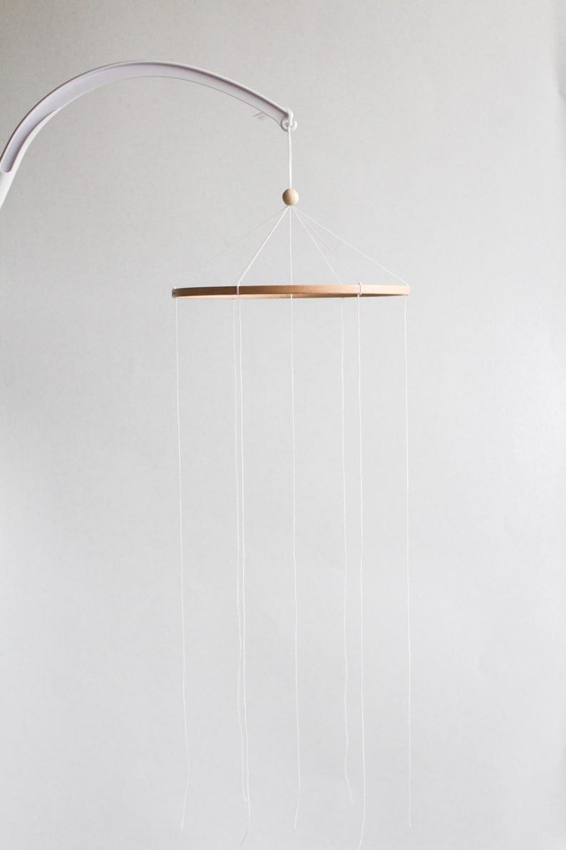 DIY Ring Baby Mobile With Hanging Strings. Wooden Hoop Mobile Base ...