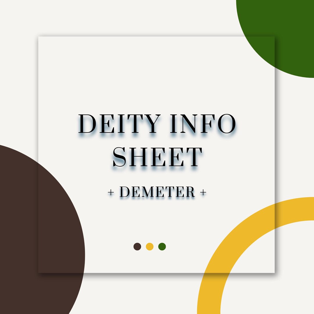 Demeter Printable Info Sheet – Greek Goddess of Harvest, Grain ...