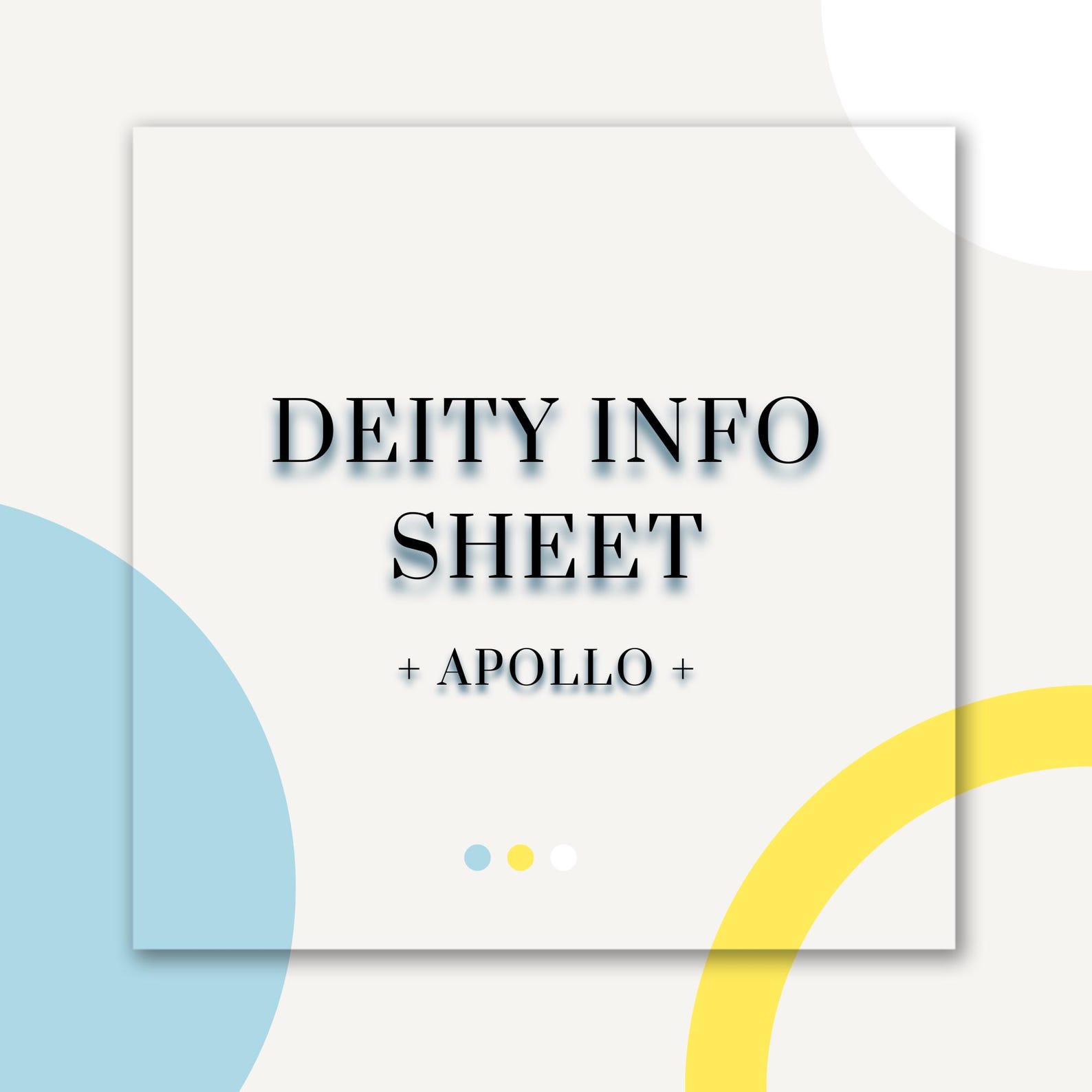 Apollo Info Sheet Printable – Greek God of Sun, Healing, Music ...