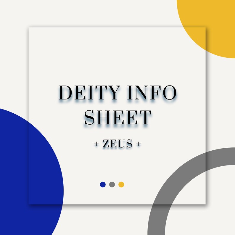Zeus Printable Info Sheet – Greek God of Sky, Thunder & Divine Justice ...