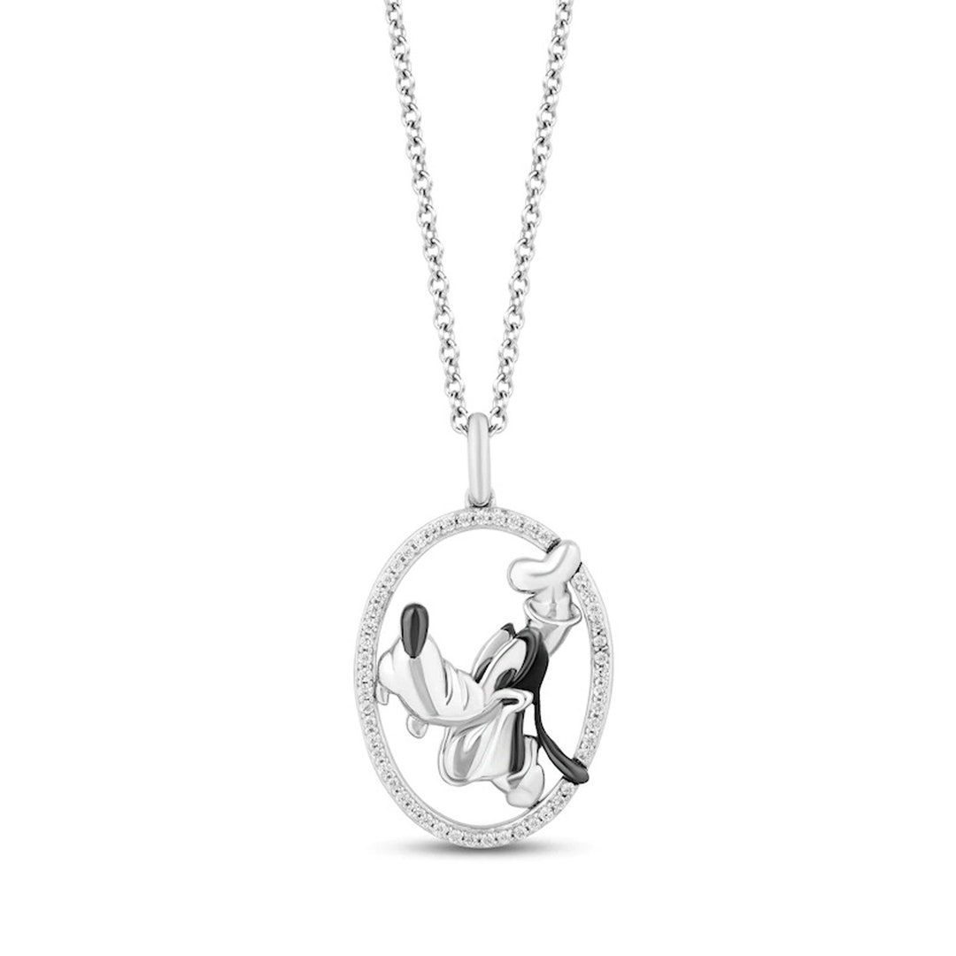 Treasures Goofy 0.25ct Simulated Diamond Pendant Necklace 925 Sterling ...