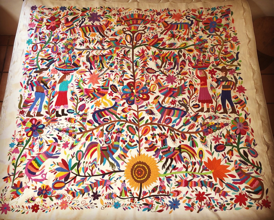 Tenango Embroidered Traditions Painting. Multicolored - Etsy