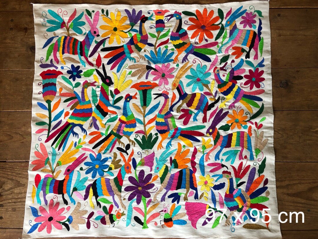 Beautiful Tenango Painting Embroidered Entirely by Hand - Etsy