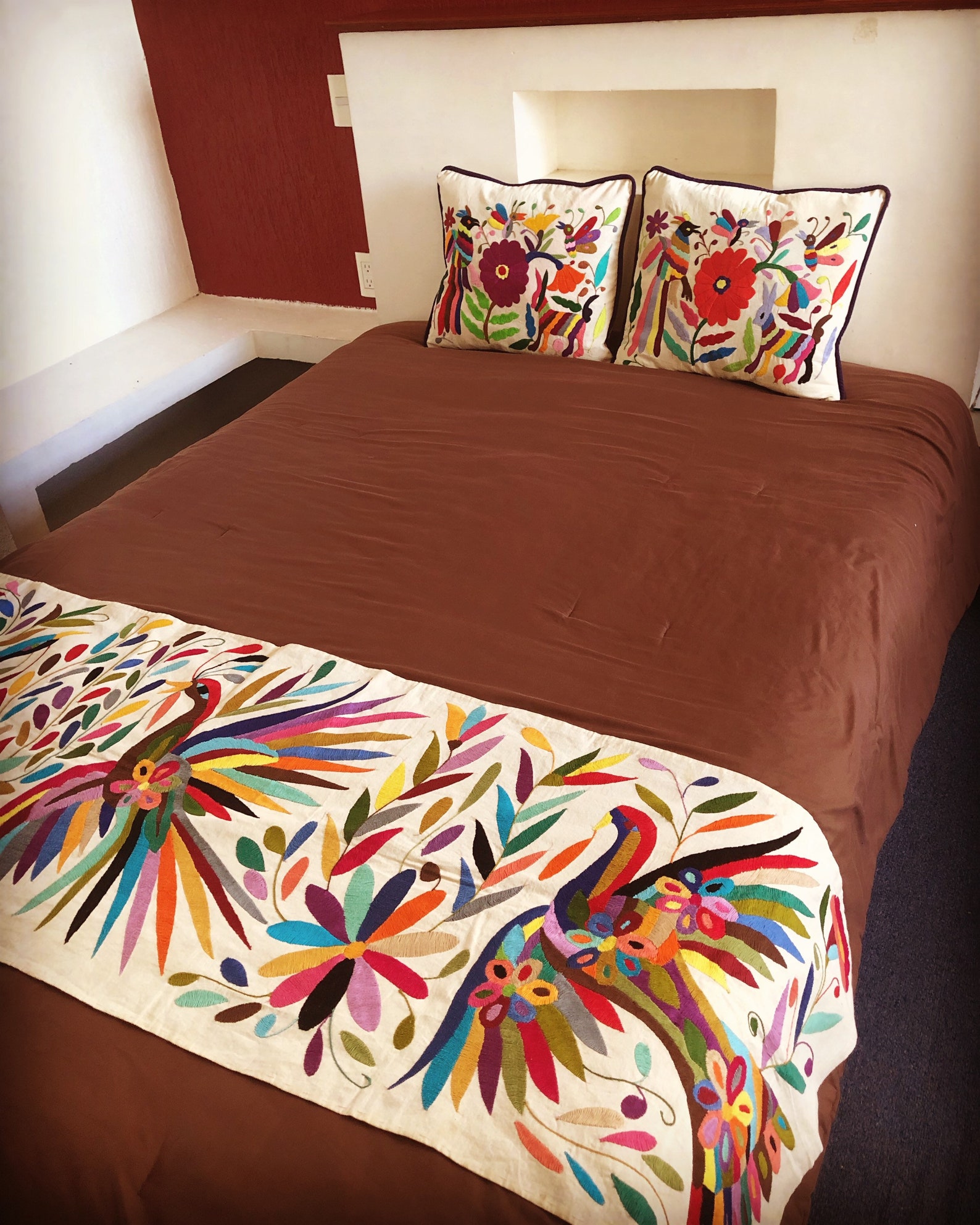 Bed Foot for Queen & Matrimonial Bed Tenangos Embroidered - Etsy