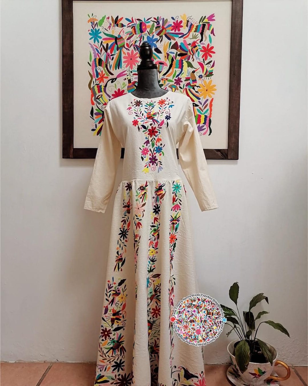 Beautiful Otomí Embroidered Dress. - Etsy