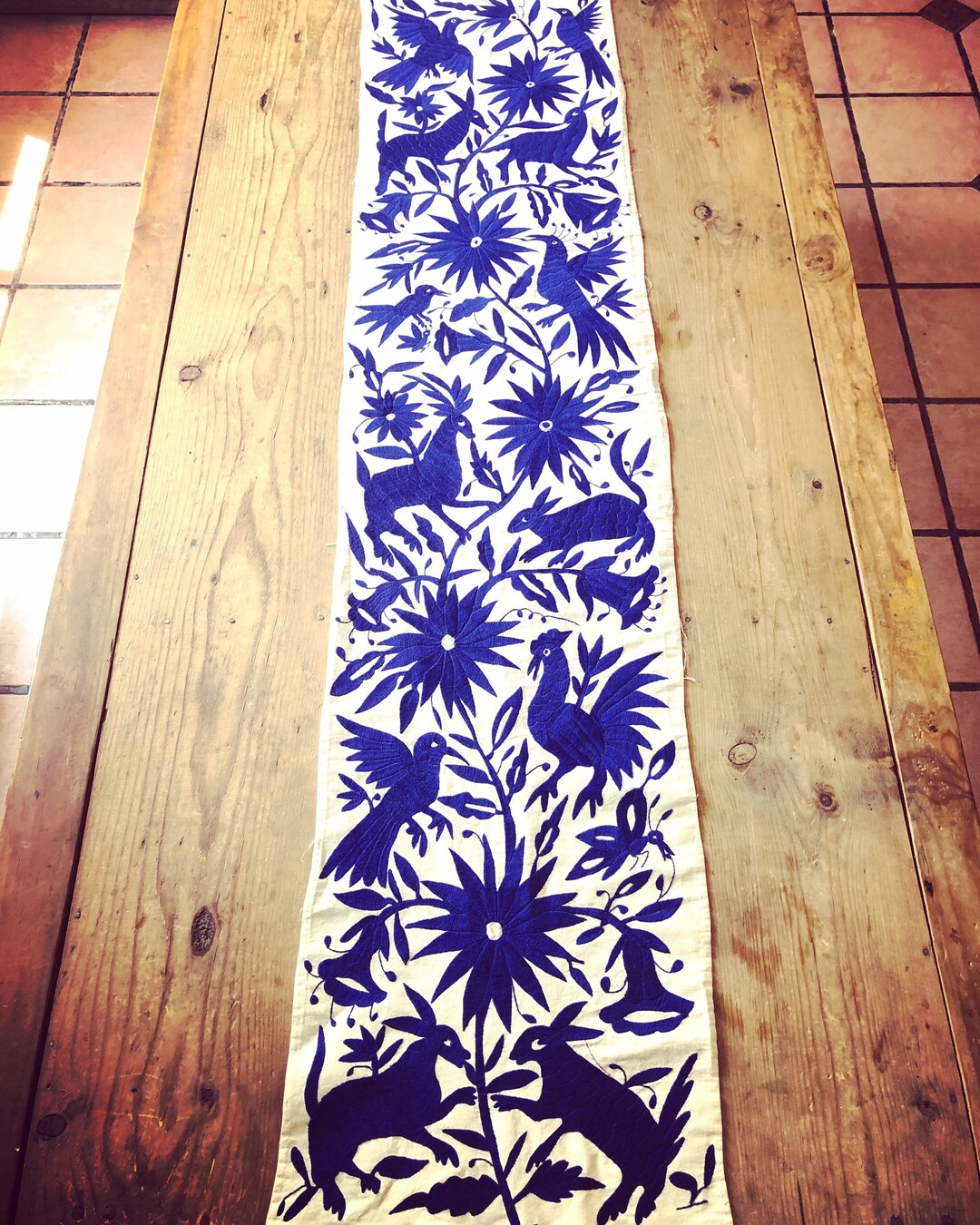 Hand-embroidered Blue Tenango Path. - Etsy