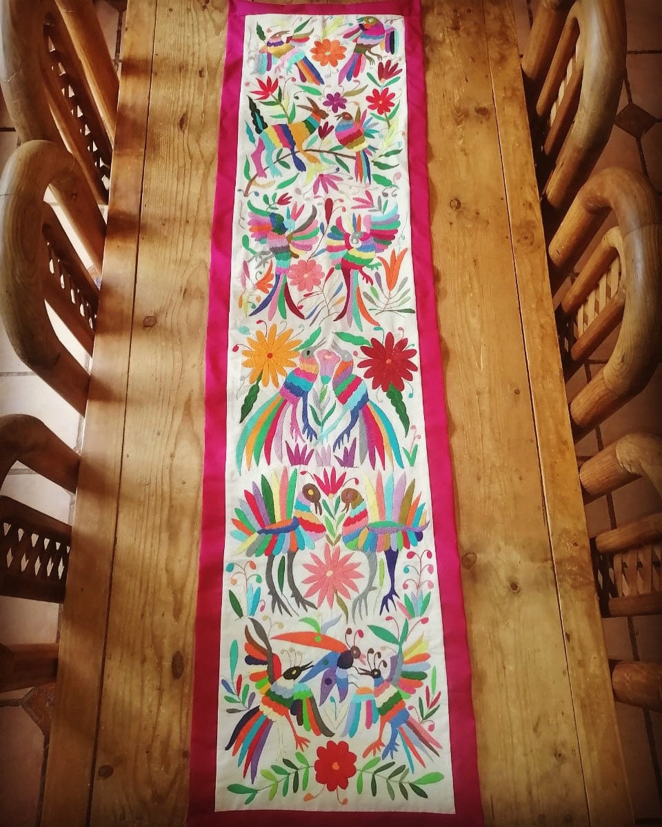 Otomi Table Runner Hand Embroidered 80 Inch X 20 Inch - Etsy
