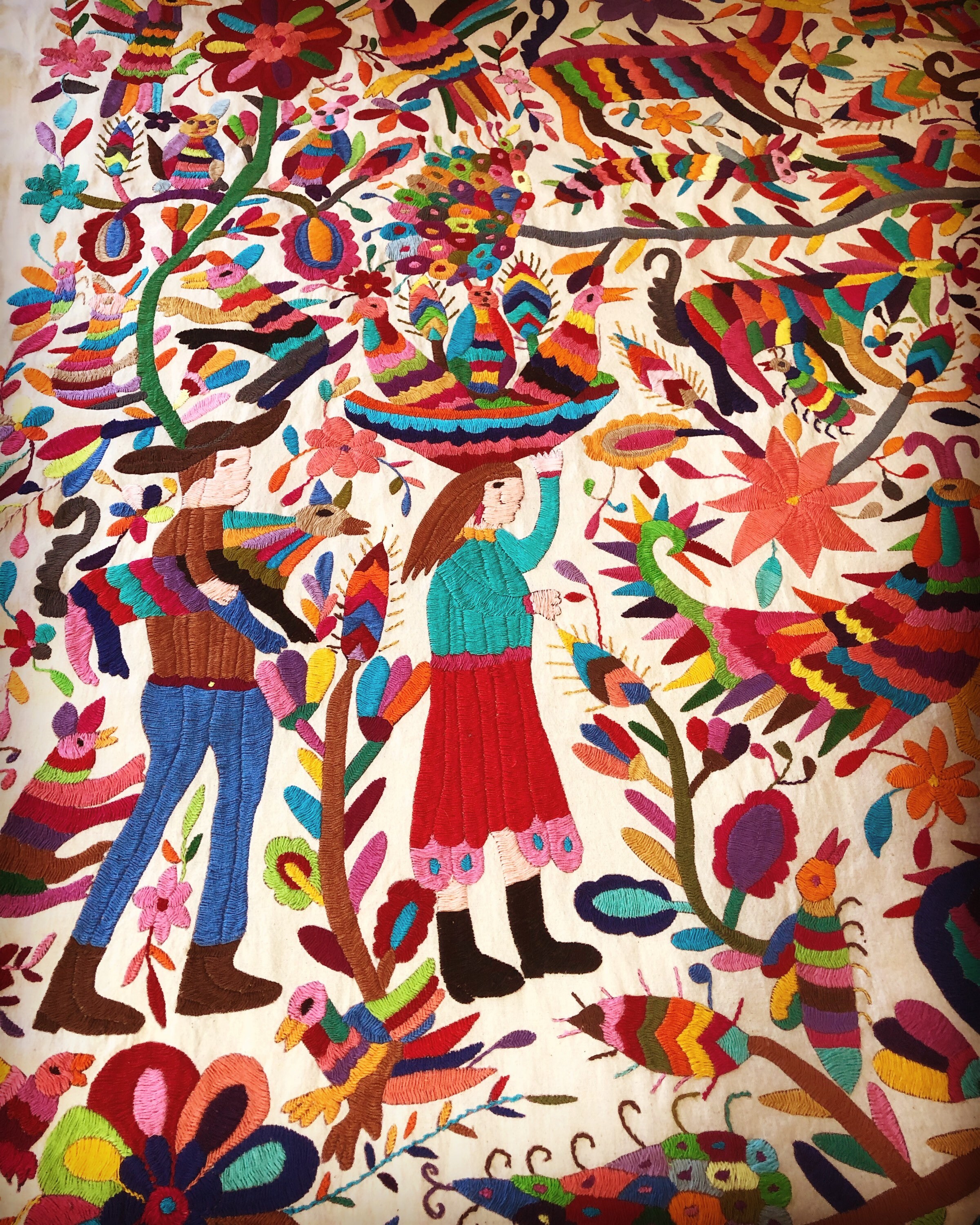 Tenango Embroidered Traditions Painting. Multicolored - Etsy