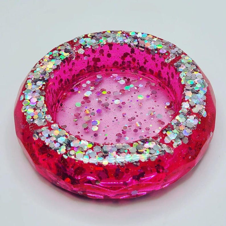 Pink Glitter Resin Ashtray/jewelry Dish - Etsy