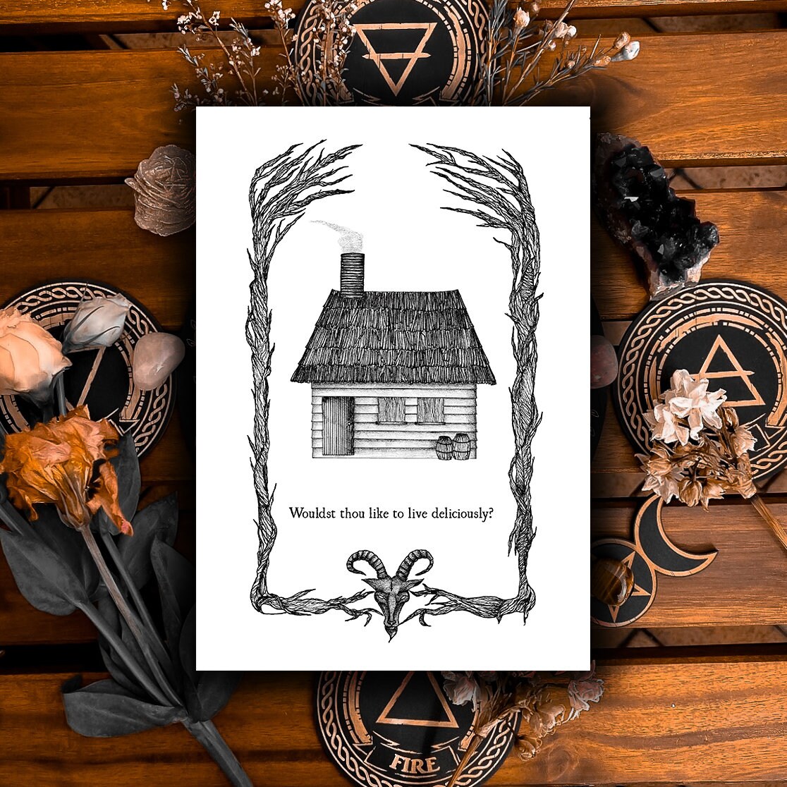 The Witch Cottage Print Vvitch Poster Black Phillip Print Witch Prints ...