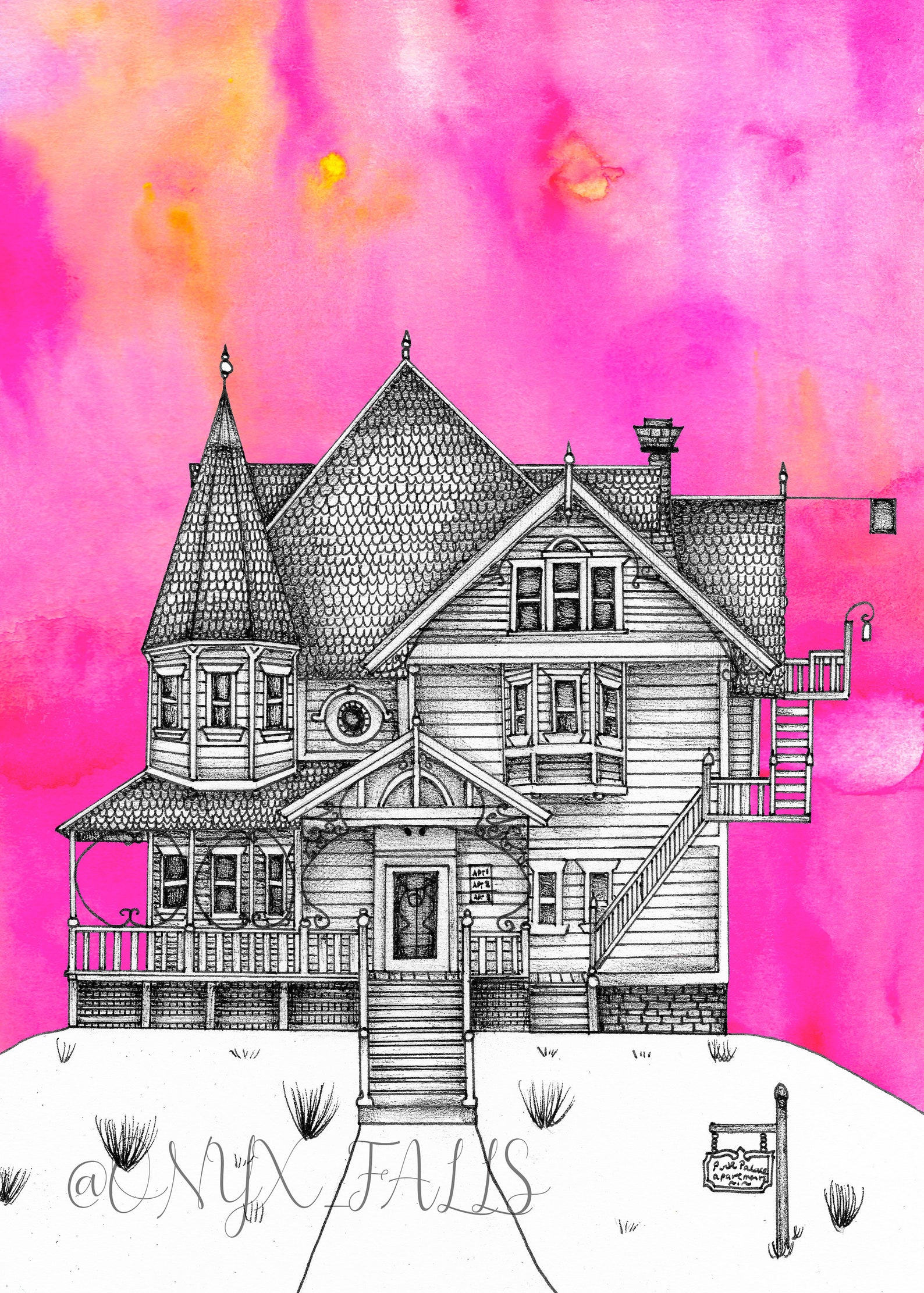 Pink Palace Apartments Print Coraline Print Coraline Poster Coraline ...