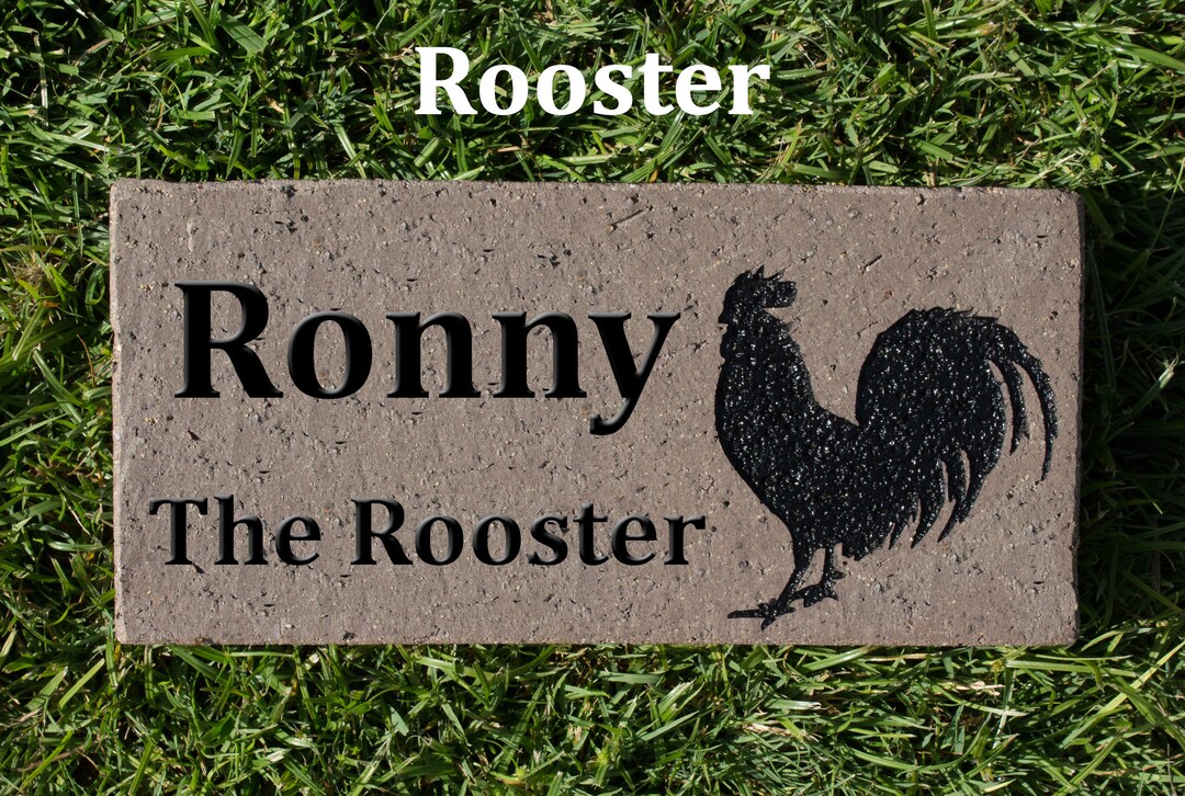 ROOSTER, Pet Memorial. Marker, Engraved Brick, 8"x4", Custom, - Etsy