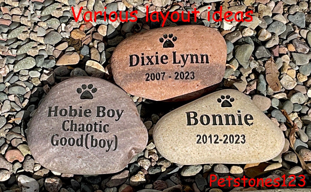 DOG PAW, Pet Memorial, River Stone, Rock, Engraved, Marker, Gift ...
