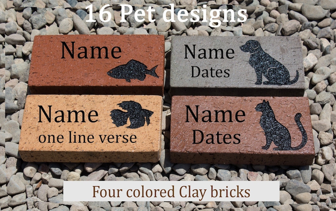 Pet Memorial, Custom Brick, Dog, Cat, Paws, Gift, Various Designs ...