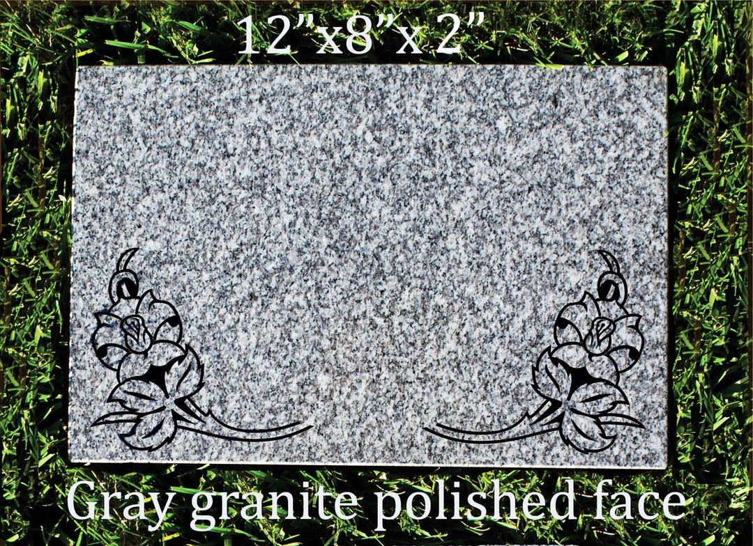 12"x8"x2", Gray Granite, Memorial Marker, Personalized Pet or Human, - Etsy
