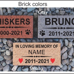 CAT, DOG, HUMAN, Memory Bricks, Name and Dates, Paws and Hearts ...