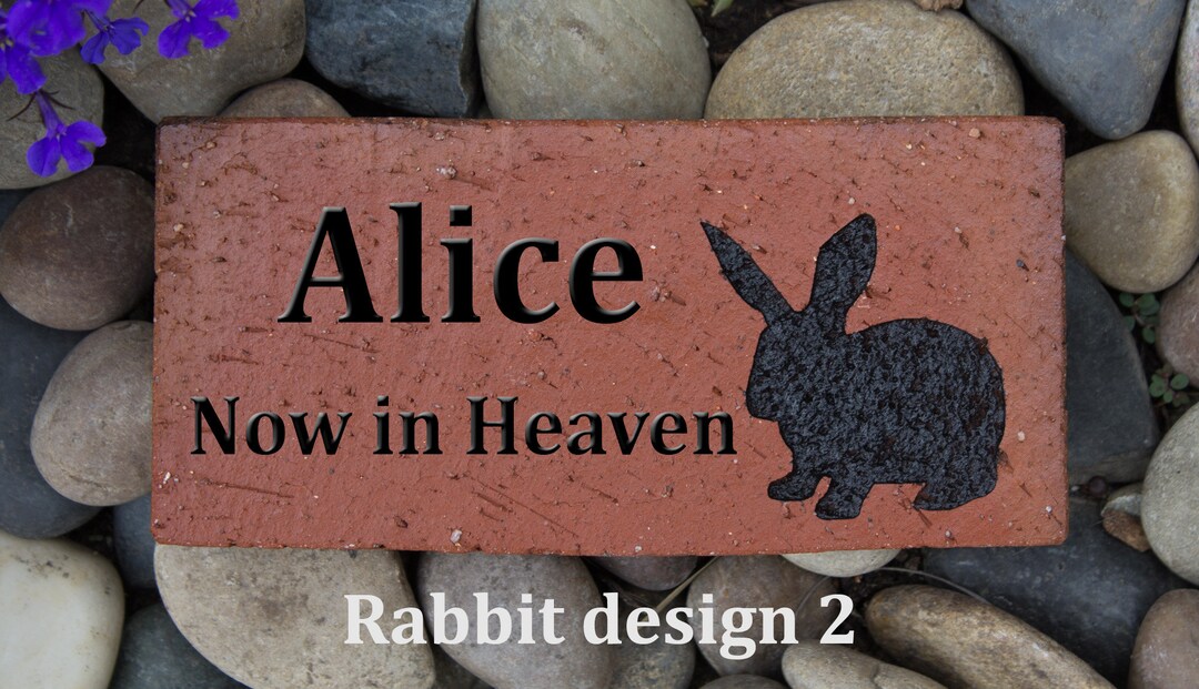 RABBIT Pet Memorial. Stone, Engraved Brick, 8"x4" Pet Marker, Custom ...