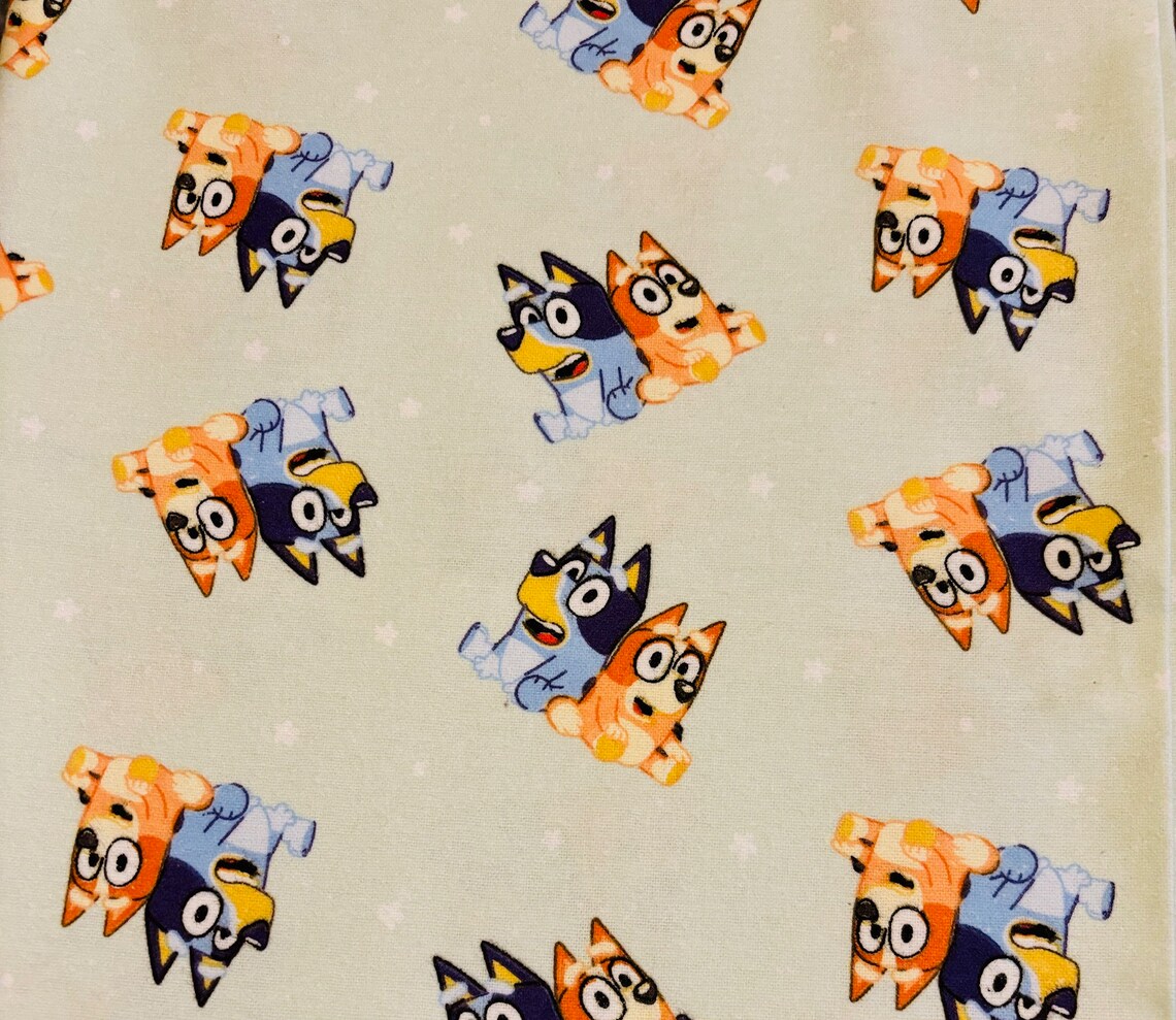 Bluey and Bingo Cotton Fabric by the 1/2 Yard - Etsy