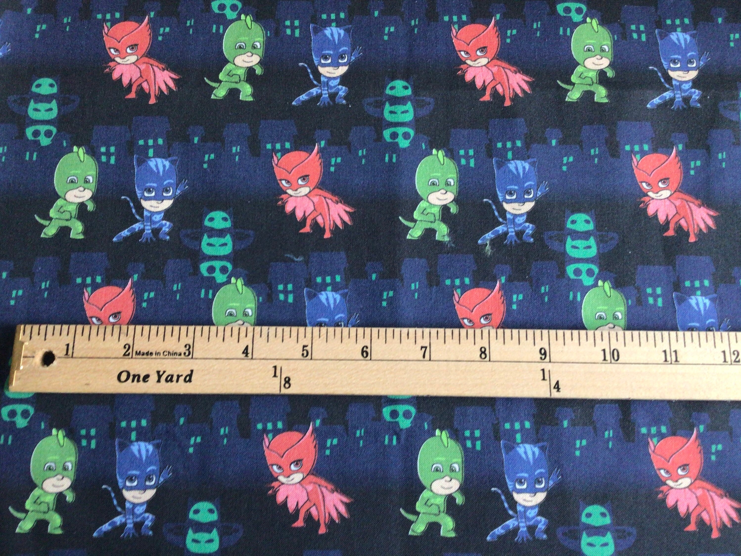 PJ Masks Fabric by the 1/2 Yard - Etsy