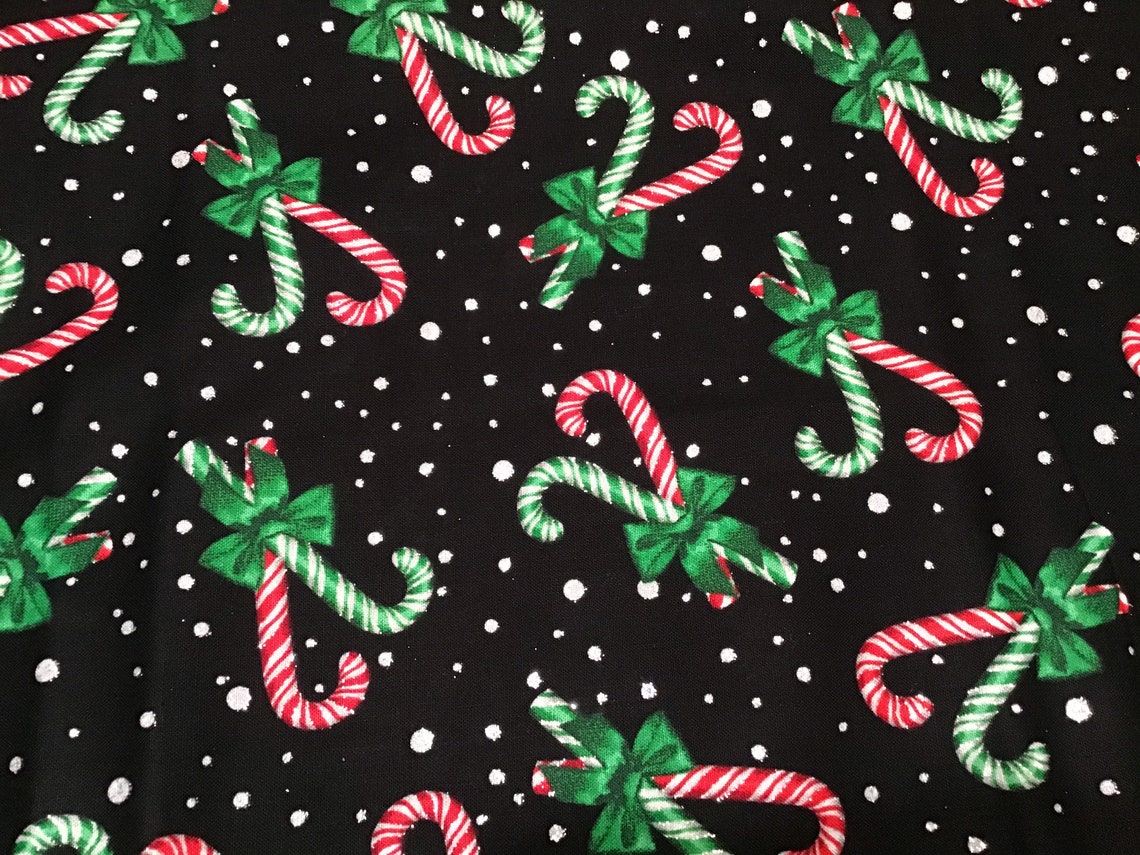 Candy Cane Fabric by the 1/2 Yard - Etsy