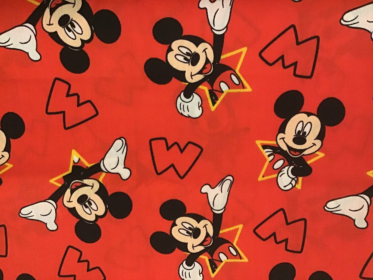 Mickey Mouse Fabric by the 1/2 Yard - Etsy