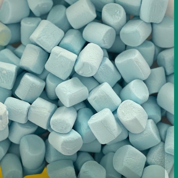 Sci-fi Foods UK Freeze Dried Mini Blue Raspberry Marshmallows | Etsy UK