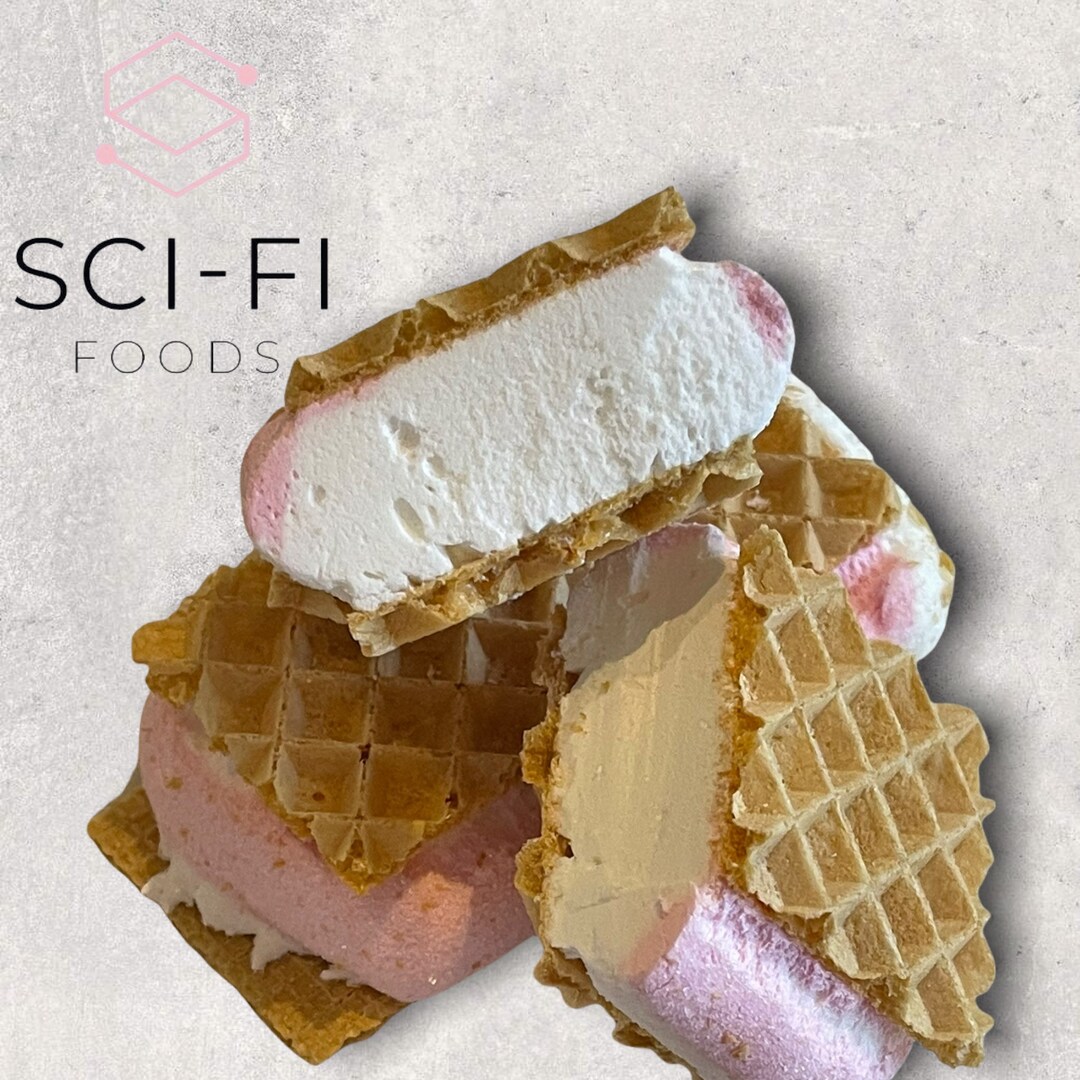 Sci-fi Foods UK Freeze Dried Pink & White Marshmallow Wafers Low Cal ...