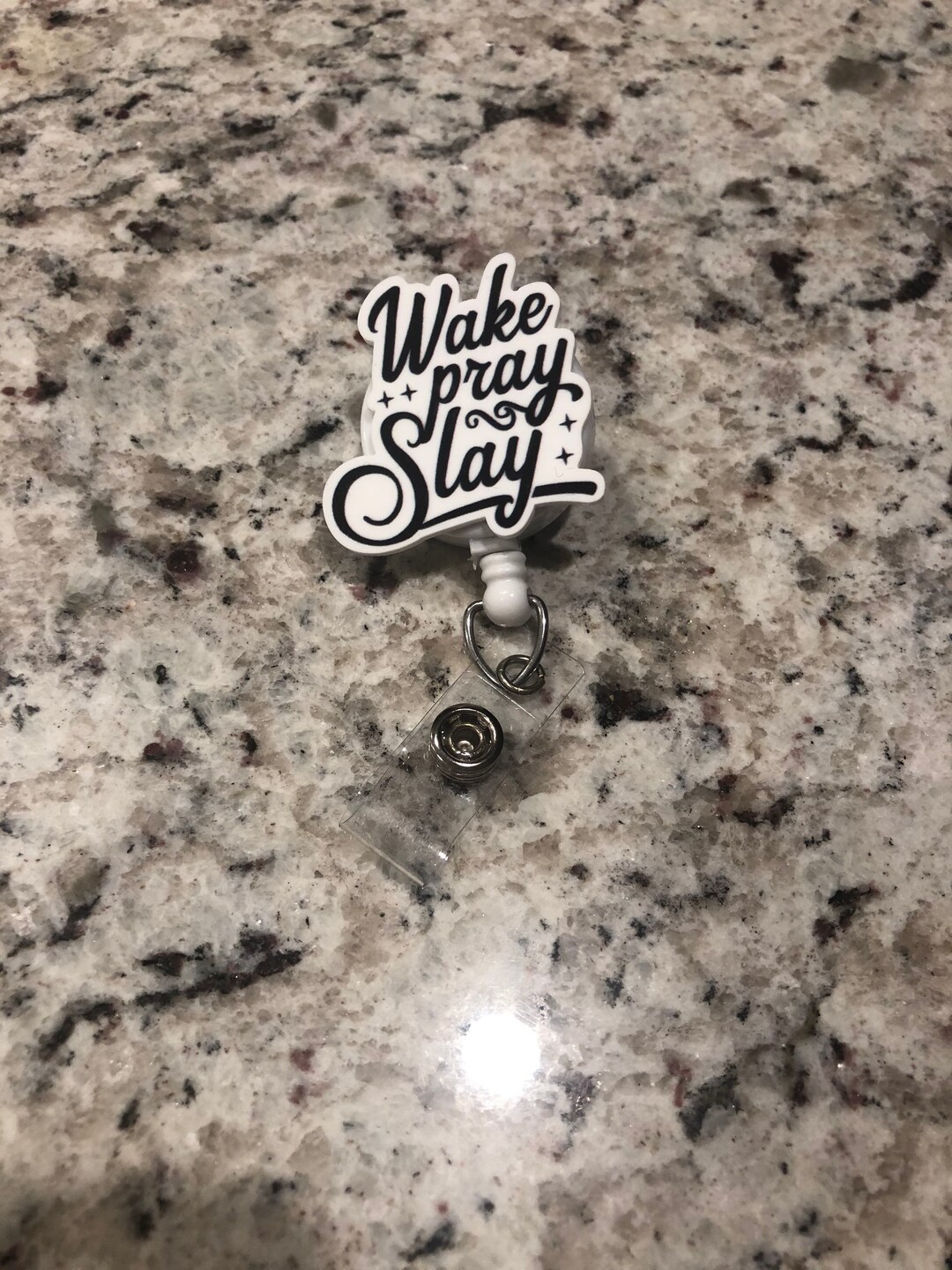 Wake, Pray, Slay!! Badge Reel// ID HOLDER - Etsy
