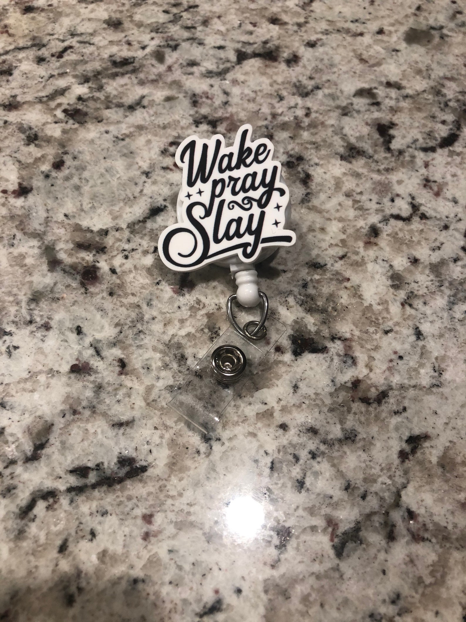 Wake, Pray, Slay!! Badge Reel// ID HOLDER - Etsy