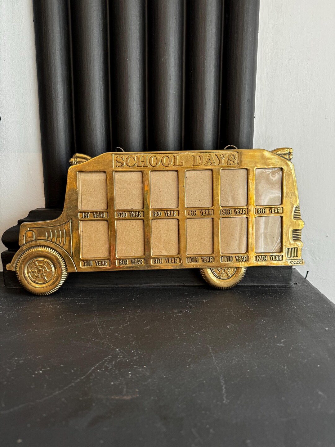 Vintage Brass School Bus Picture Frame, School Days, School Picture ...