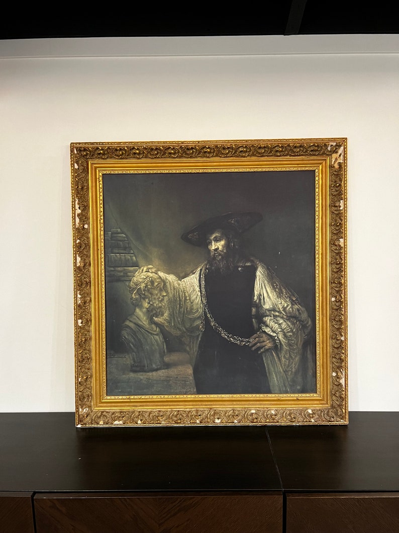 Aristotle Contemplating the Bust of Homer Ornate Frame Vintage Print ...