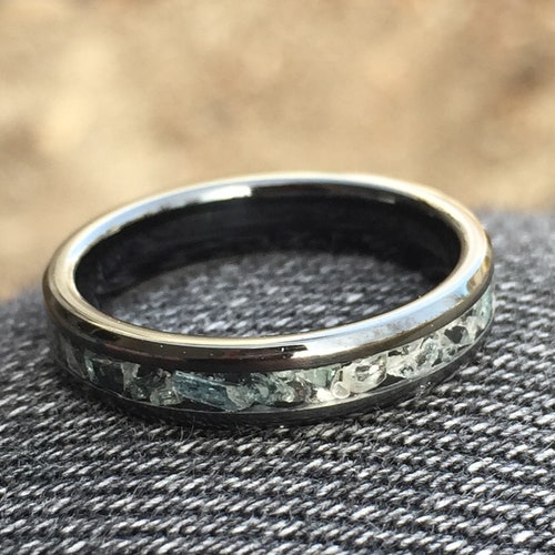 Stackable Creeping River Stackable Ring Inlay Ring Black | Etsy