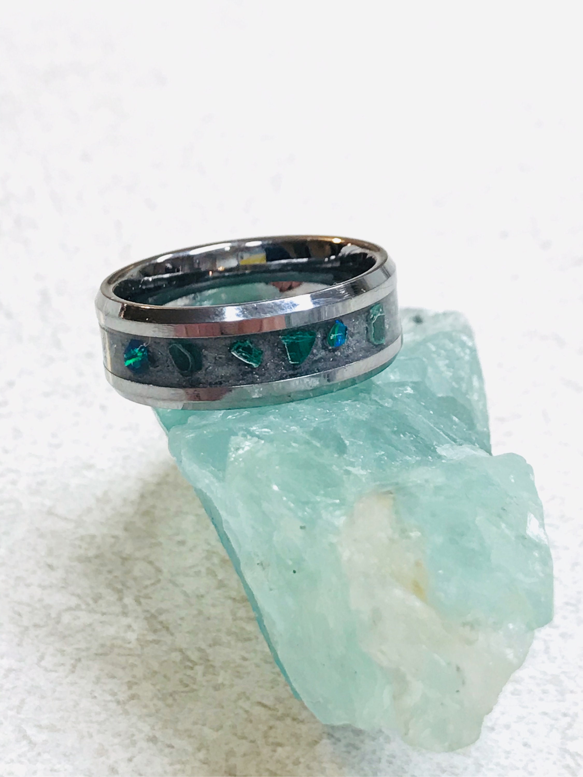 Mountain Storm - Glow Ring, Inlay Ring, Tungsten Ring, Jewelry for Men ...