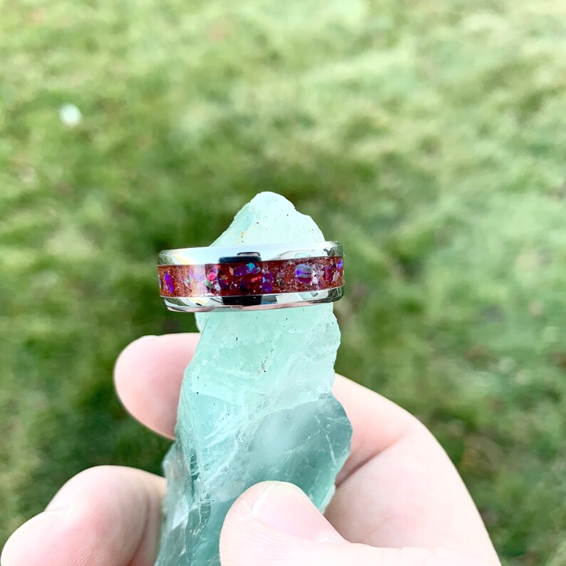 Ruby Cavern - Glow Ring, Inlay Ring, Tungsten, Jewelry for Men, Jewelry ...