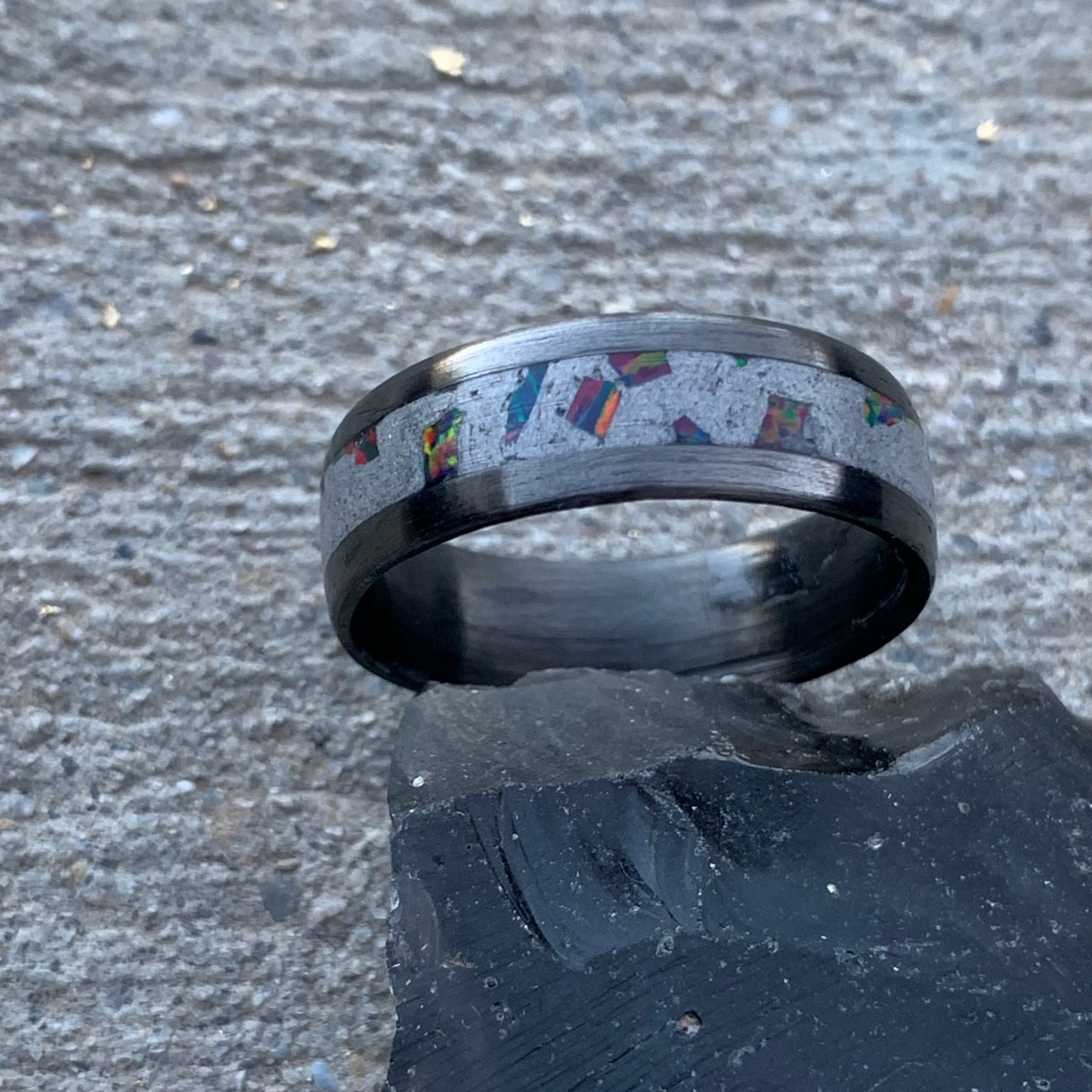 Lava Rocks Glow Ring Inlay Ring Carbon Fiber Jewelry for - Etsy