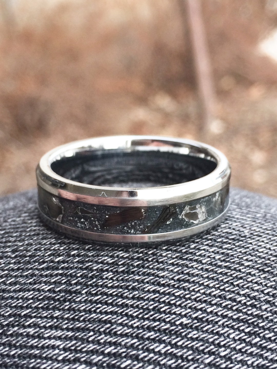 Dark Thunderstorm - Glow Ring, Inlay Ring, Tungsten Ring, Jewelry for ...